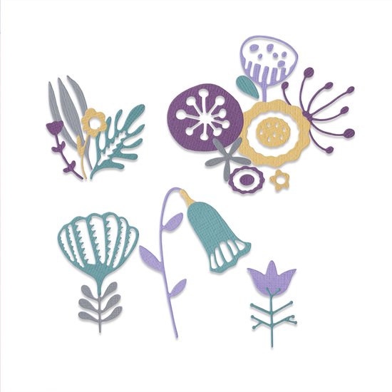 Sizzix Thinlits Snijmal Set - Folk Florals - 22 stuks | bol