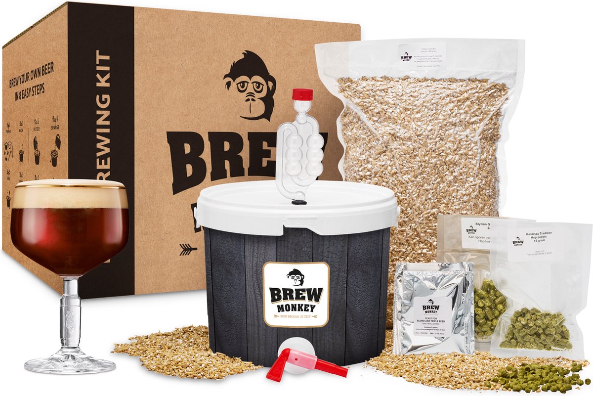 Brew Monkey Basis Dubbel - Bierbrouwpakket - Zelf Bier Brouwen ...