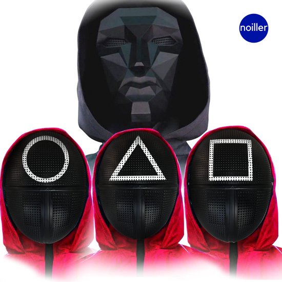 Noiller® Squid game masker - Squid game - Squid game mask - 4 PACK | bol