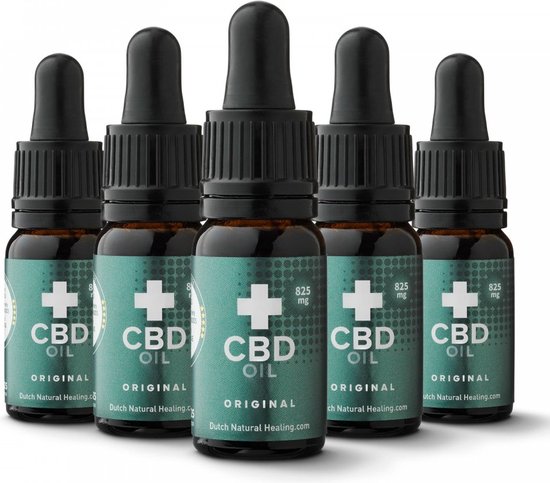 Dutch Natural Healing - CBD olie 10ml - 8% 825mg naturel smaak 5-pack | bol