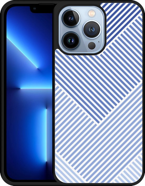 iPhone 13 Pro Hoesje - Design op Glas - Art Lines - Designed by Cazy | bol