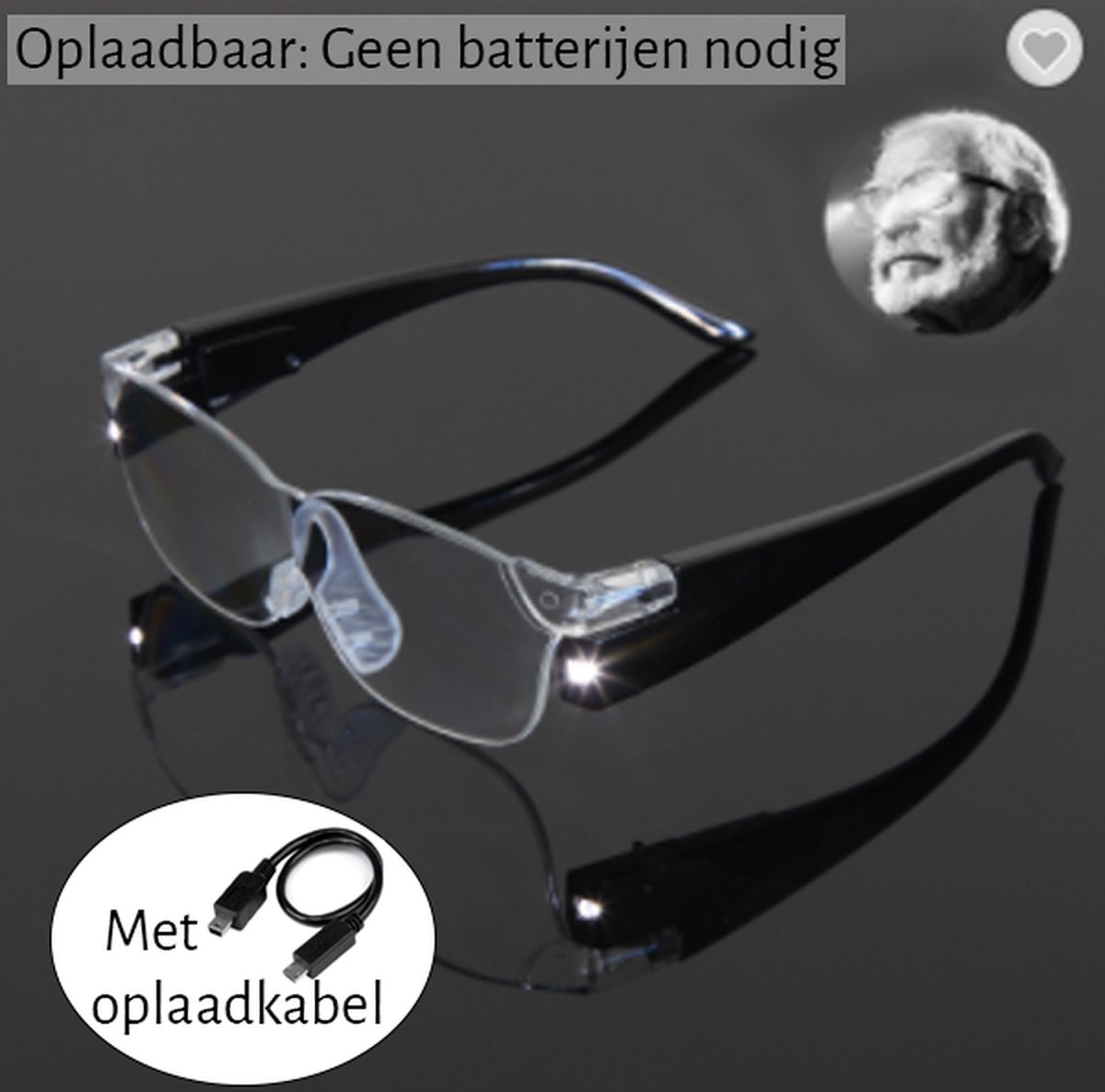 vergrootglas bril met LED verlichting - vergrootglas bril – Loepbril ...