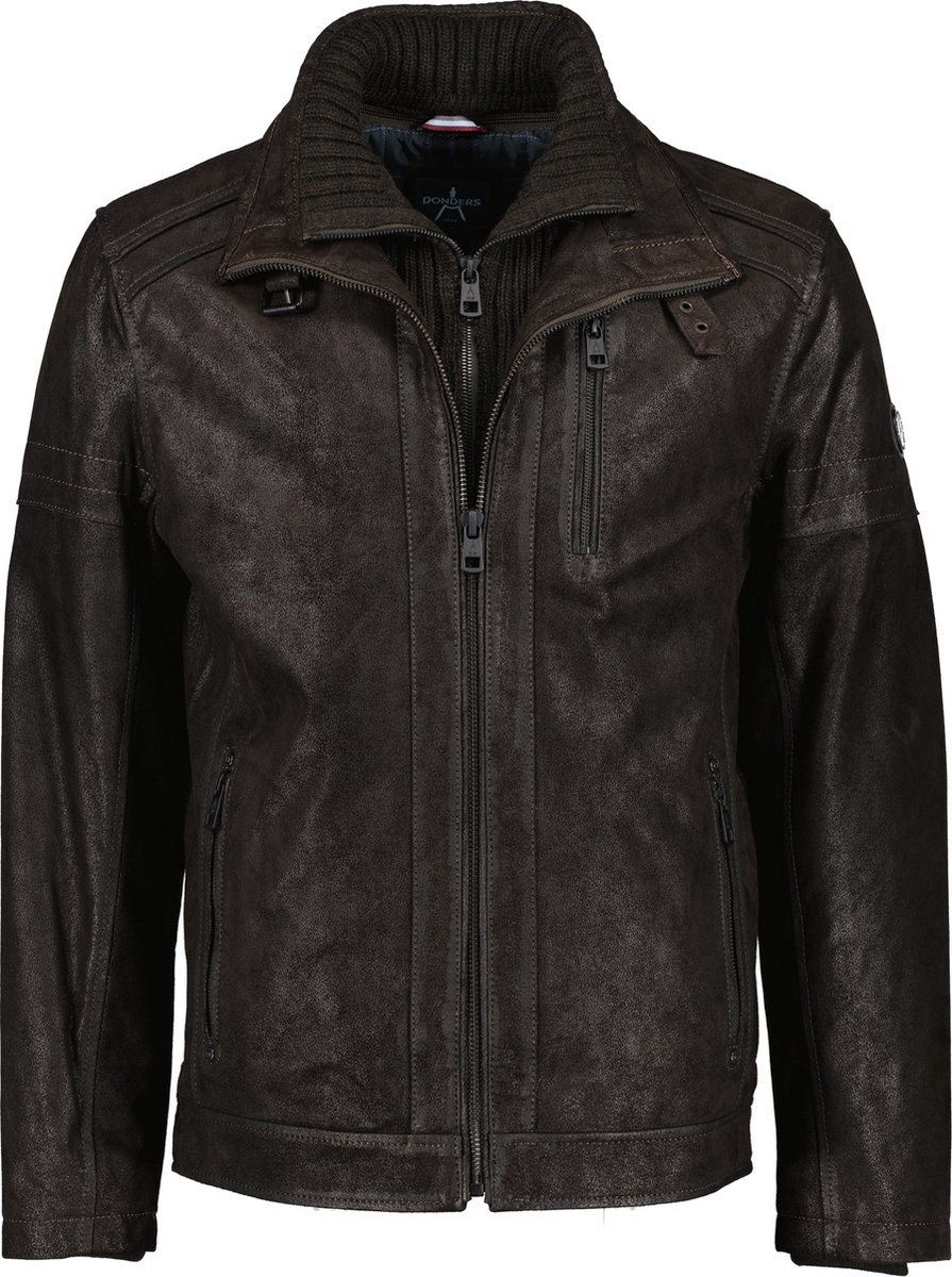 Donders Leren Jack - Modern Fit - Bruin - 54 | bol.com