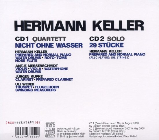 Herman Keller Quartett - Nicht Ohne Wasser (2 CD), Herm Keller | Muziek | bol