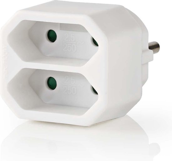 Nedis Stopcontact-Splitter - Type-F (CEE 7/7) - 250 V AC 50 Hz - Frans ...