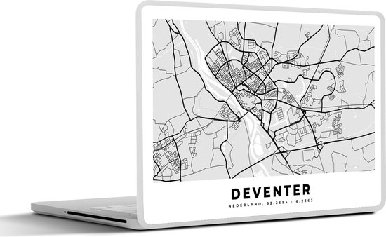 Laptop sticker - 14 inch - Kaart - Nederland - Deventer - 32x5x23x5cm ...
