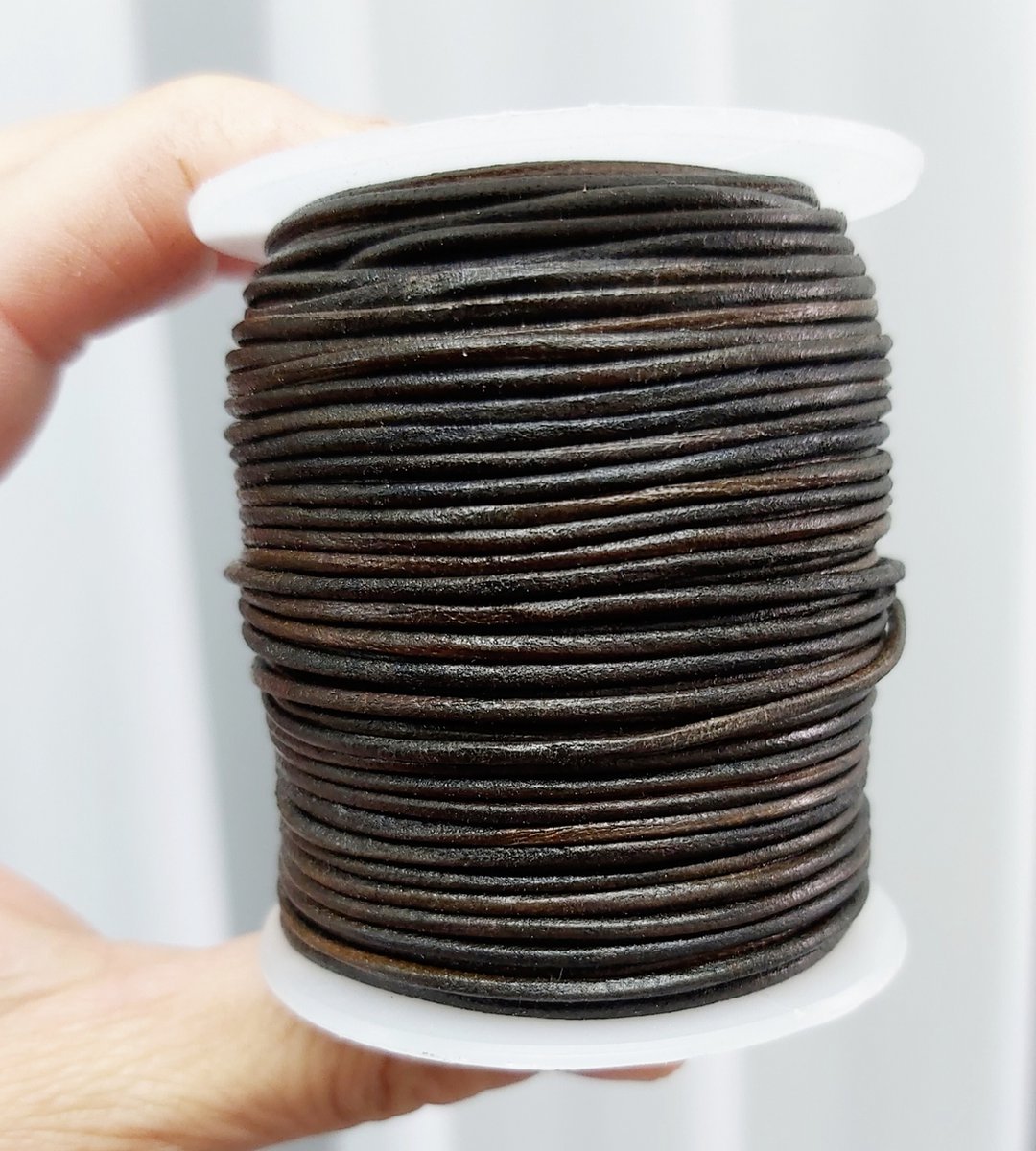 Cordon rond en cuir Zwart Vintage 1,5 mm 4 mètres (2 x 2 mètres ...