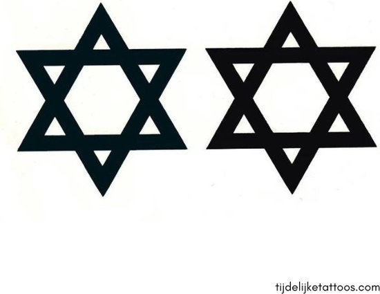 Davidster – hexagram - neptattoo volwassenen - tijdelijke tattoo - plak ...