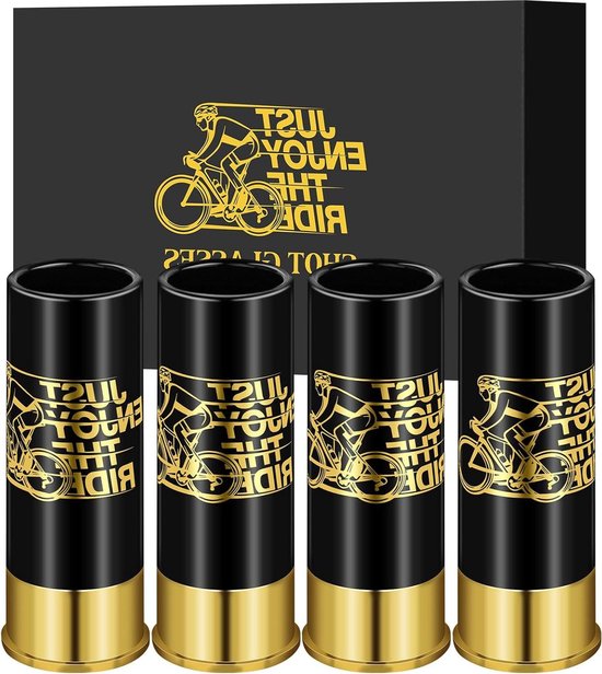 Plastic Shot Brillen Set van 4 - Fiets Thema - voor Mannen en Vrouwen ...