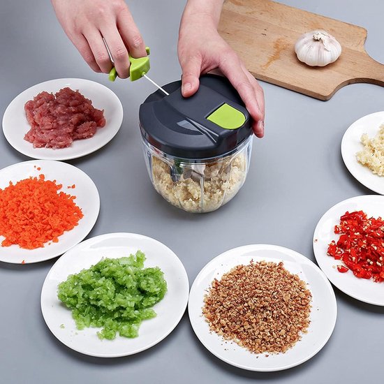 Handmatige Food Chopper Pull String Piranha Chop en Snij Hand Food ...