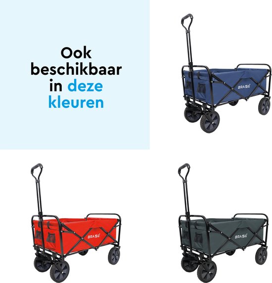 BRASQ Bolderkar Opvouwbaar Zwart - Bolderwagen met stevig frame ...