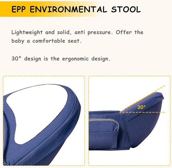 Ergonomic Hip Seat Baby Carrier with Detachable Stool for Newborns and ...