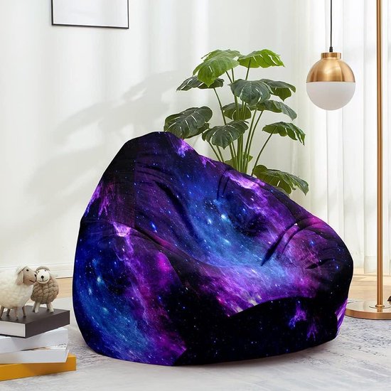 Zitzak stoel - 3D-print design - Katoen & linnen - Paarsblauw ...