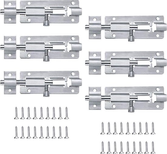 deurgrendel Deurgrendel van roestvrij staal, klein vergrendelslot, 6 ...