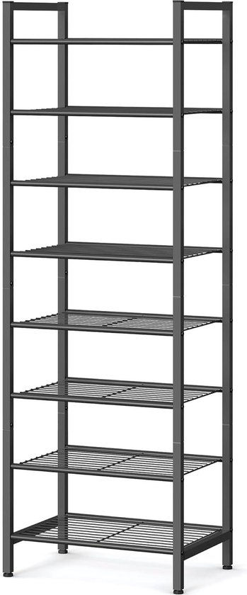 8-niveaus smal schoenenrek voor 16-24 paar schoenen zwart ...
