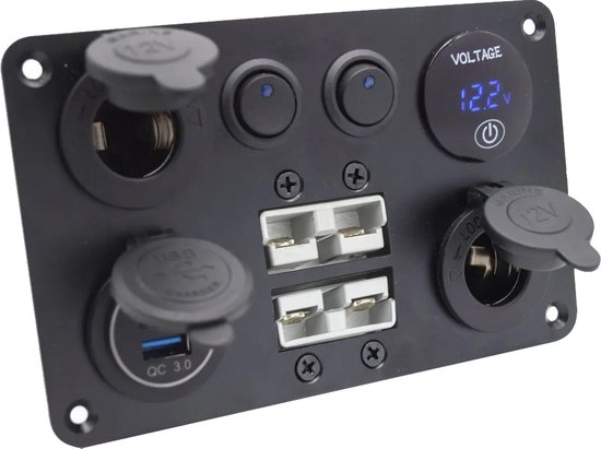 ProRide Schakelpaneel 2 Schakelaars + USB, Accu/12V Stopcontact en ...
