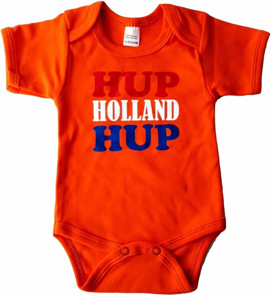Oranje romper met "Hup Holland Hup" - maat 80 - babyshower, zwanger ...