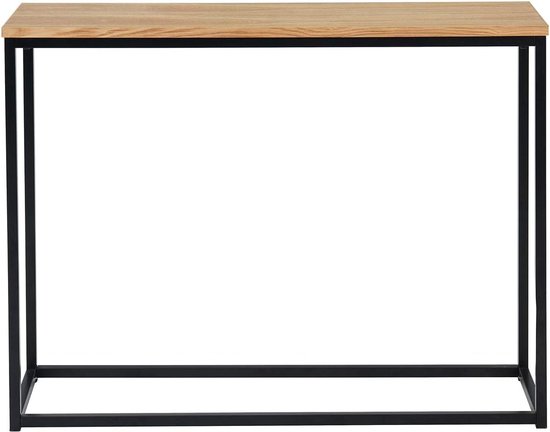 Industriële console 100 x 30 x 75 cm zwart en eikeneffect - Collectie ...