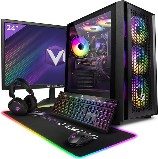 VIBOX IV-144 Game PC - 24" Scherm Pakket - 8-Core Intel i9 11900 ...