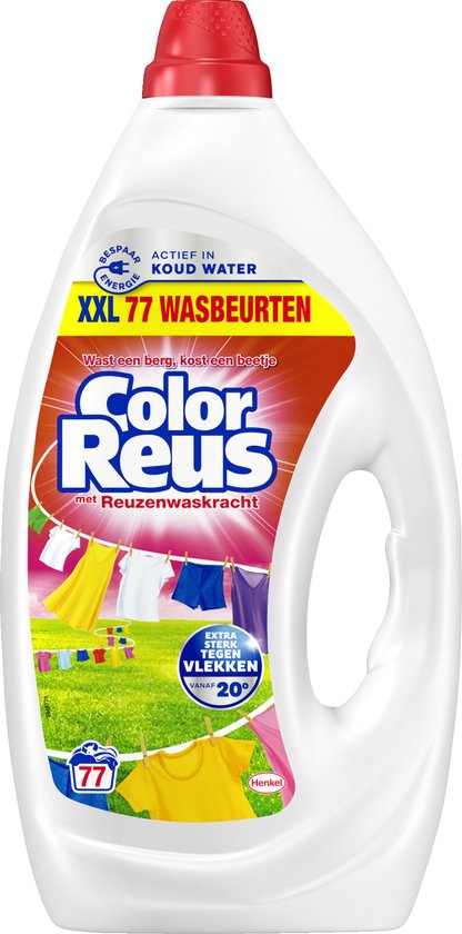 Color Reus Gel - Vloeibaar Wasmiddel - Gekleurde Was - Grootverpakking - 77 Wasbeurten | bol