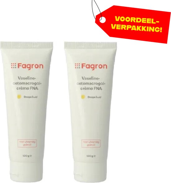 2x Fagron Vaseline-Cetomacrogolcrème FNA 100 ml - Voordeelverpakking! | bol