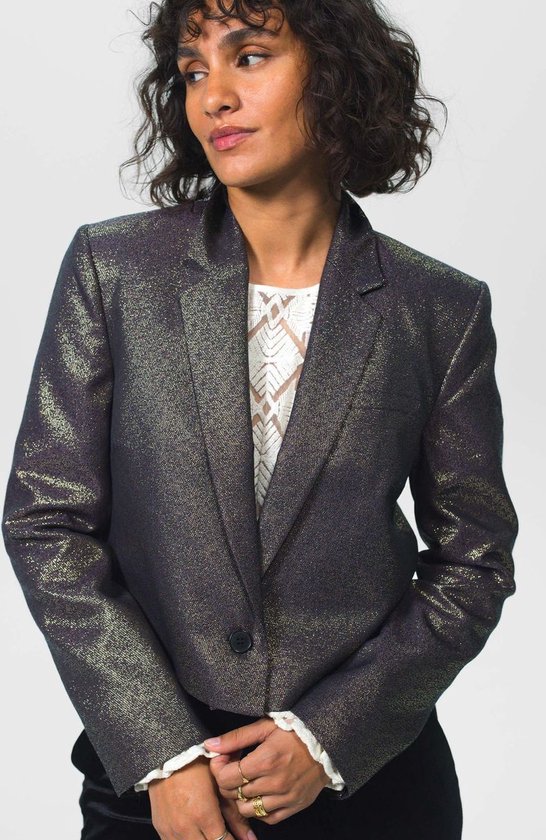 Sissy-Boy - Gouden metallic cropped blazer | bol