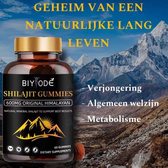 BIYODE - Shilajit Gummies - 100% Natuurlijke Shilajit - 60 Gummies | bol