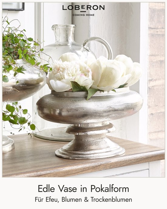 LOBERON Vaas Loyère antiekzilverkleurig | bol
