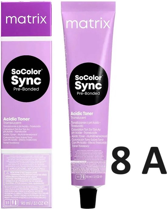 Matrix - SoColor Sync Acidic Toner - 90ml 8A | bol