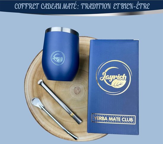 Complete set drinkfles 355 ml matte beker - Calebasse Maté set met ...