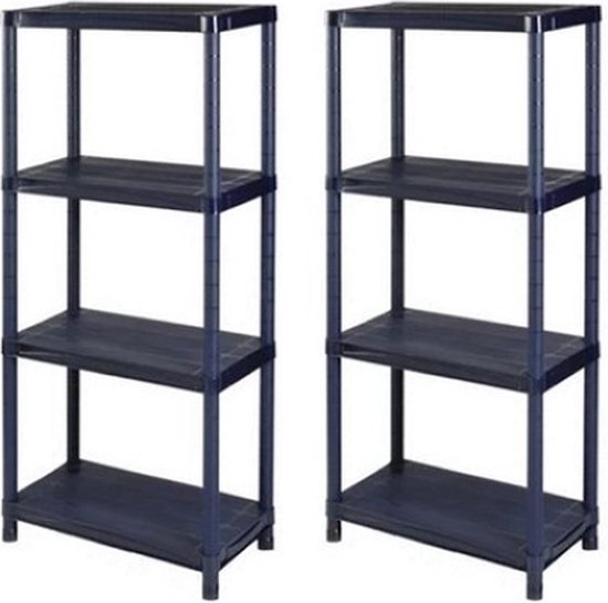 Kunststof Opbergrek, Kunststof rek, Set van 2, zwart, 61 x 30 x 138 cm ...