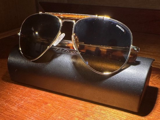 Randolph AF211 Piloten Zonnebril Sun 55MM 23k Gold Bayonet Northern ...