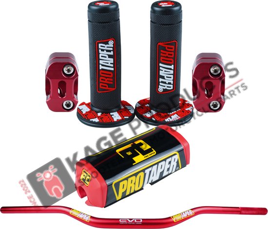 Motor Stuur Pro Taper Rood Pakket met adapter 28.5 / 22 mm Fatbar ...