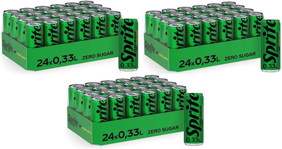 Sprite - Zero Sugar - lemon lime - sleekcan - 24x33 cl - NL | bol