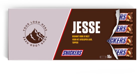 Gepersonaliseerde Mega Snickers Giftbox - Chocolade met naam - XXL ...