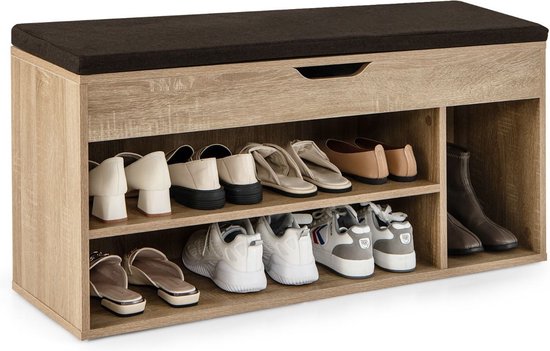 SureDeal® - Schoenenkast - Schoenenrek - Bankje - Garderobe - Hout ...