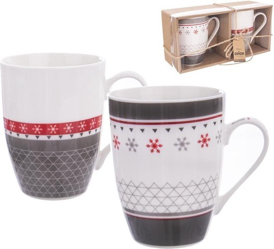 Mokken Porselein 340 ml 2 stuks - Set - Bekers - Koffiebekers - Kopjes - Koffiemok | bol