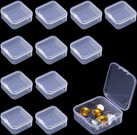 opbergdozen sieraden 12 stuks opbergdozen, kleine transparante plastic ...