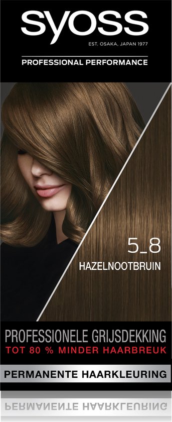 Syoss - 5-8 Hazelnootbruin - Permanente Haarverf - Haarkleuring - 3 stuks | bol