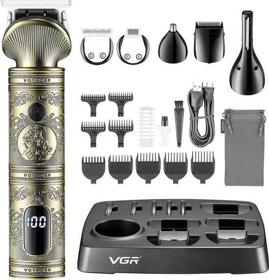 Professionele 6in1 Baardtrimmer + Standaard - Verzorgings Set ...
