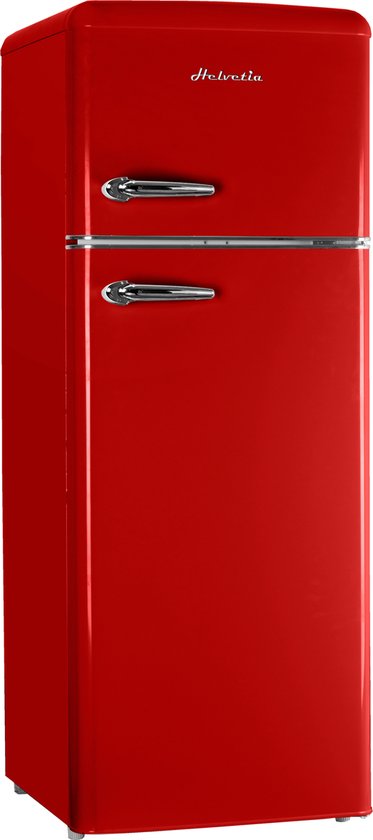 Helvetia Retro Koelvriescombinatie HRDPER206ER1 - Rood - 144 cm Hoog ...