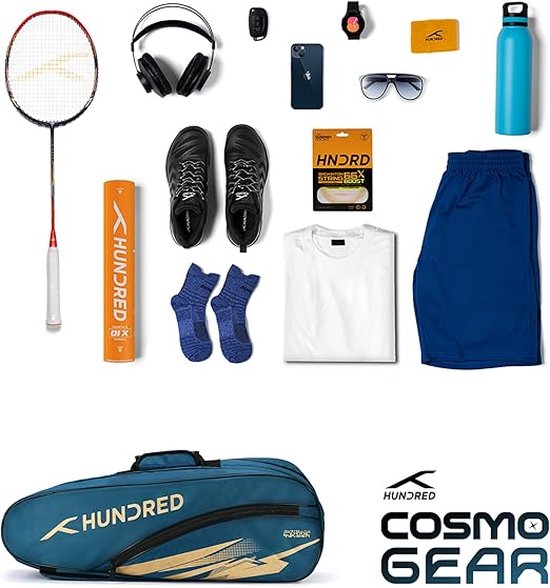 Hundred Cosmogear Badminton Kit-bag (Teal Green, Size: Large) | Double ...