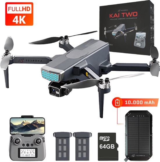 Tedroka® KAI TWO 4K GPS Drone - 3-assige Gimbal - Onder 249g - 25 min Vlucht, 5G... | bol