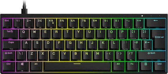 Durgod Venus mechanisch gamingtoetsenbord met 62 toetsen, 60% lay-out ...