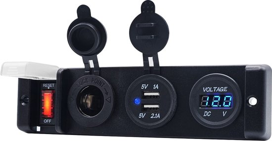 ProRide 12V USB Autolader 2 Poorten - 5V/3.1A - Drievoudig inbouw - 12 ...