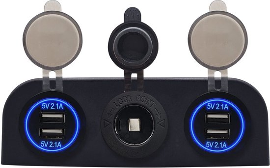 ProRide 12V USB Autolader 2 Poorten - 5V/2.1A - Voltmeter en 12V/24V ...