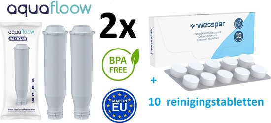 2 x AQUAFLOOW MAXICLAR WATERFILTER filter vervanging VOOR KRUPS NIVONA ...