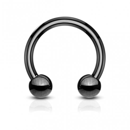 Circular Barbell piercing Zwart - 4 mm | bol