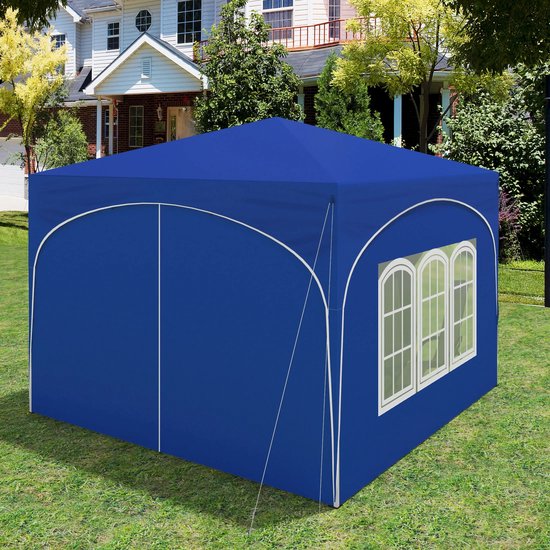Wildor® Partytent 3x3 m Blauw - Partytenten opvouwbaar - Paviljoen - Party tent... | bol
