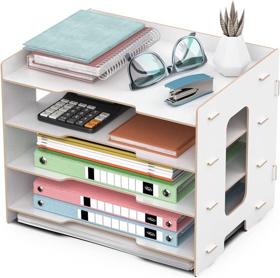 Archieflade voor opgeruimde A4-organizer - bureau 4-laagse document bak ...